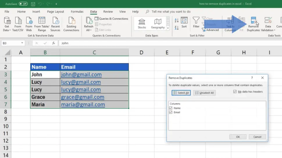 How to Remove Duplicates in Excel