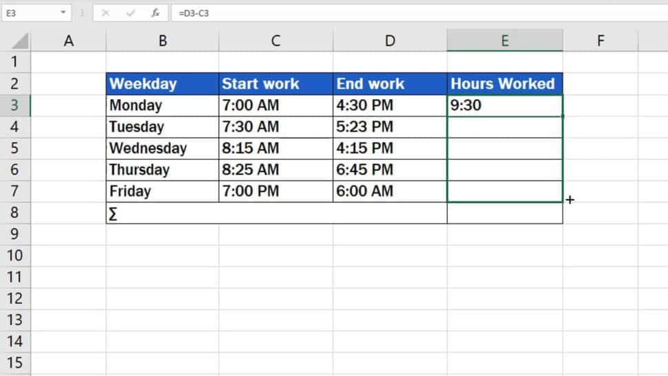 How to Calculate Hours Worked in Excel