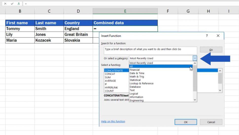 How to Combine Cells in Excel