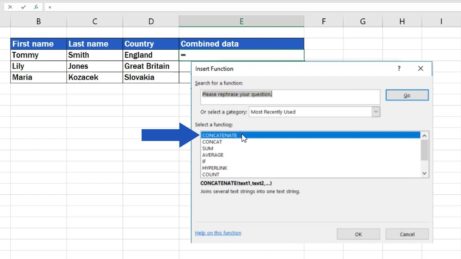 How to Combine Cells in Excel