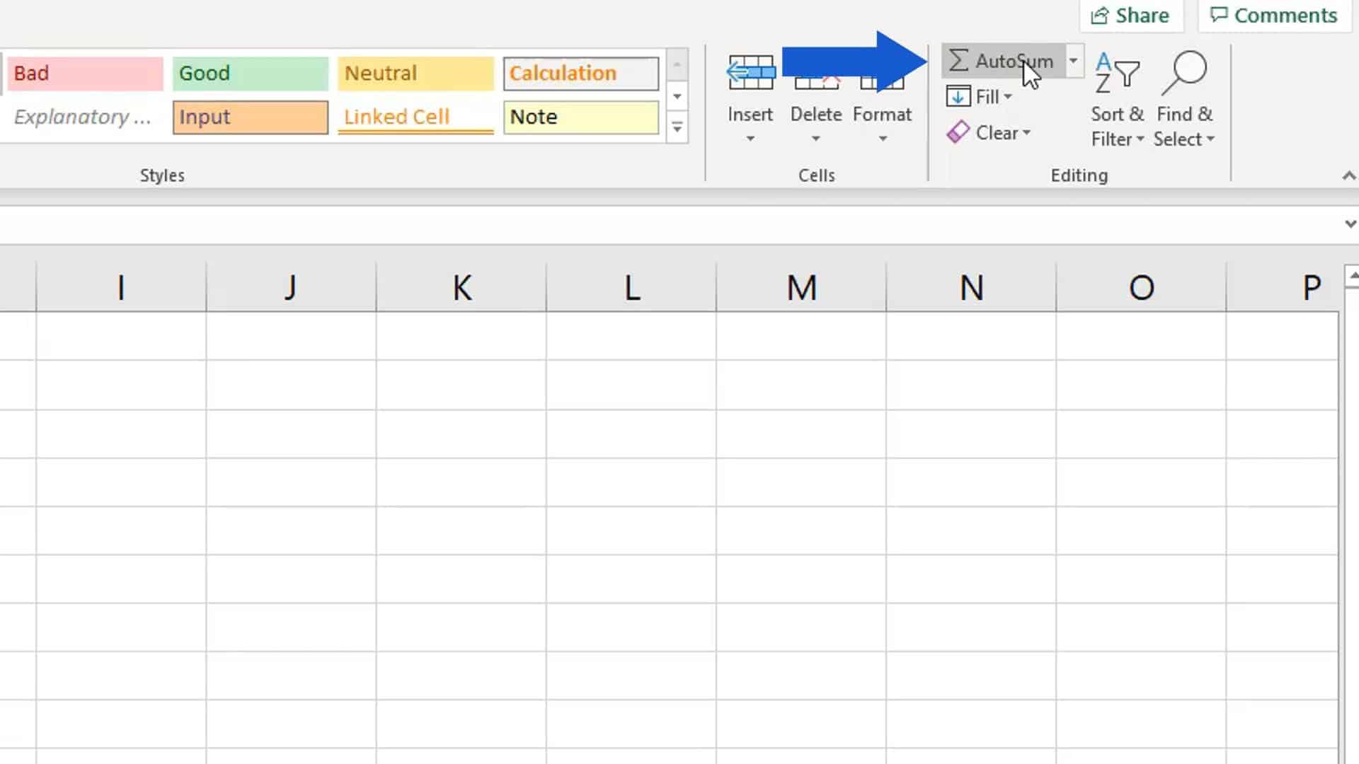 How to Sum a Column in Excel
