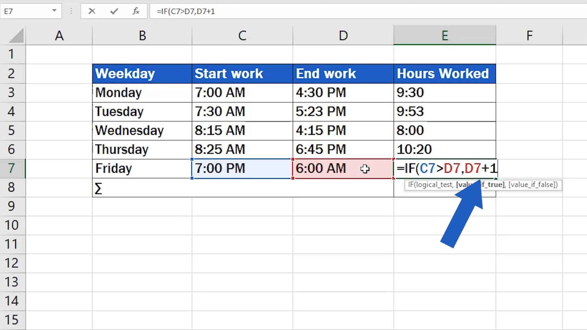 How to Calculate Hours Worked in Excel (Midnight Span)