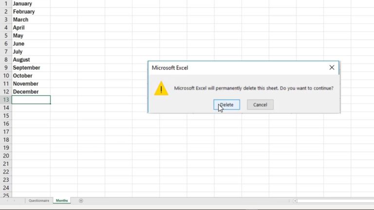 How to Delete Sheet in Excel