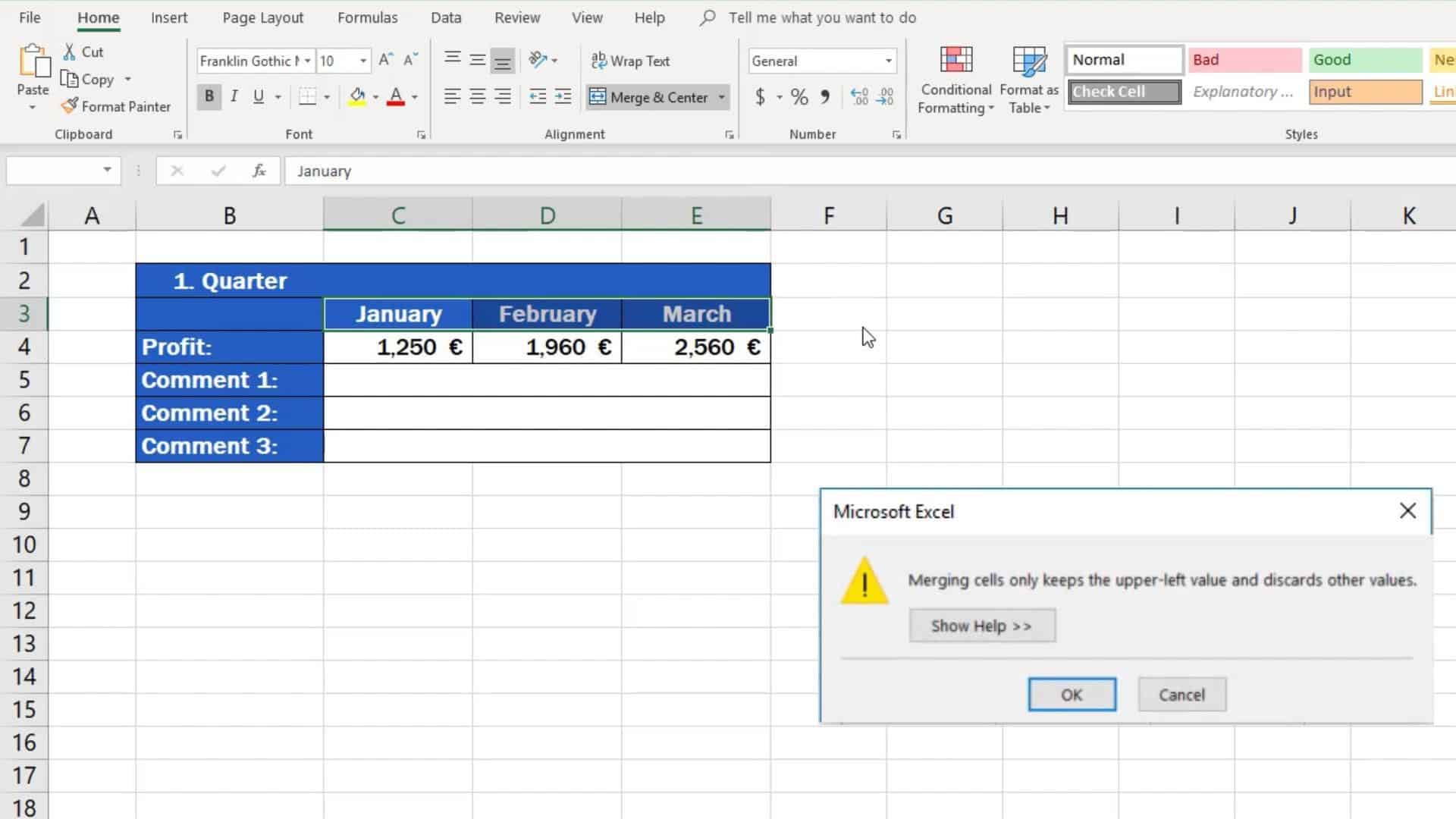 How to Merge Cells in Excel