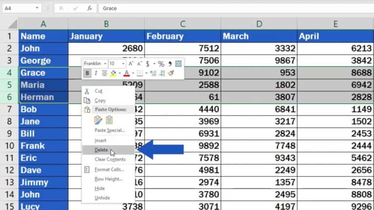 How to Delete Rows in Excel