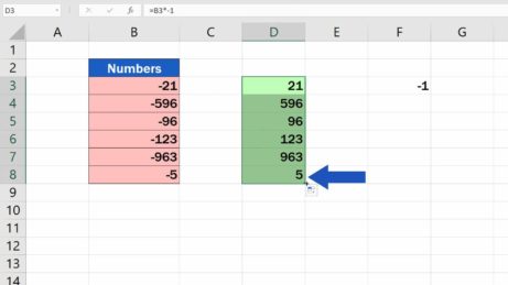 How To Change Negative Numbers To Positive In Excel