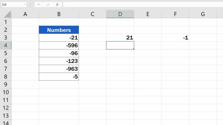 How To Change Negative Numbers To Positive In Excel