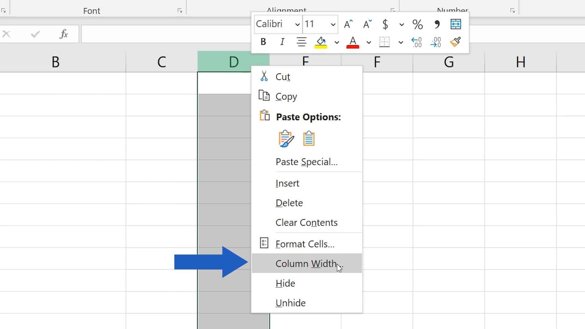How to Change the Width of a Column in Excel