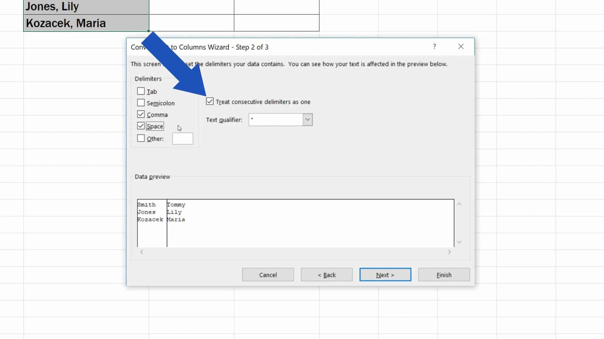 How to Separate Names in Excel