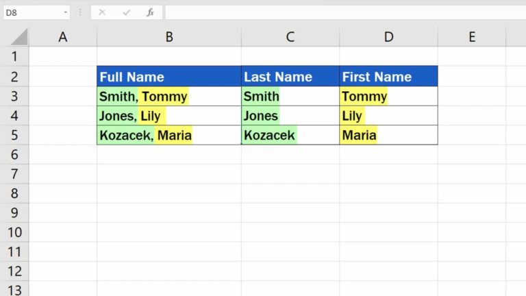 How to Separate Names in Excel