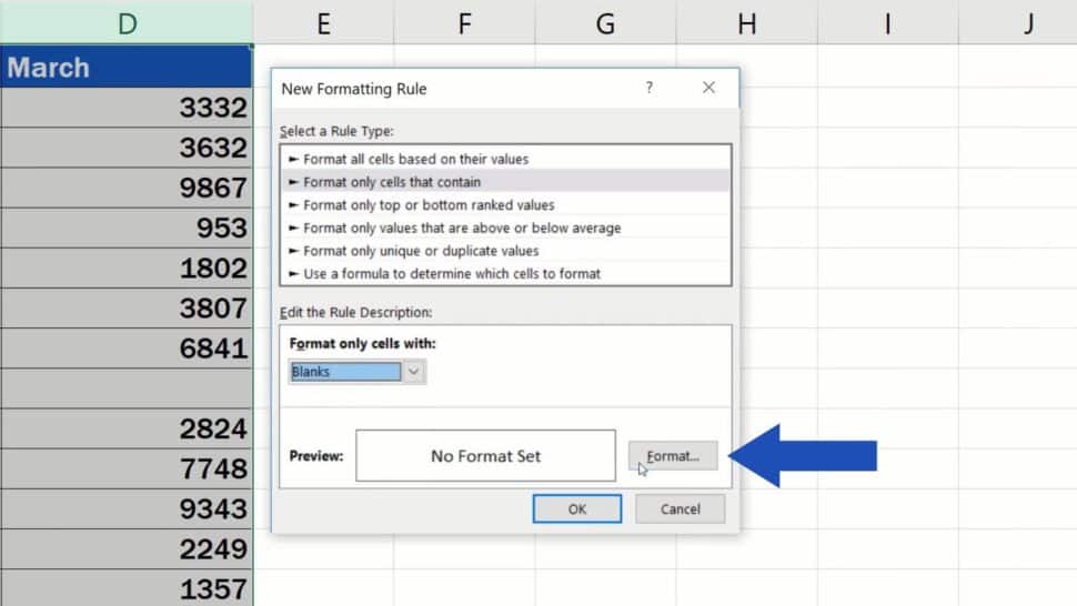 How to Highlight Blank Cells in Excel (Conditional Formatting)
