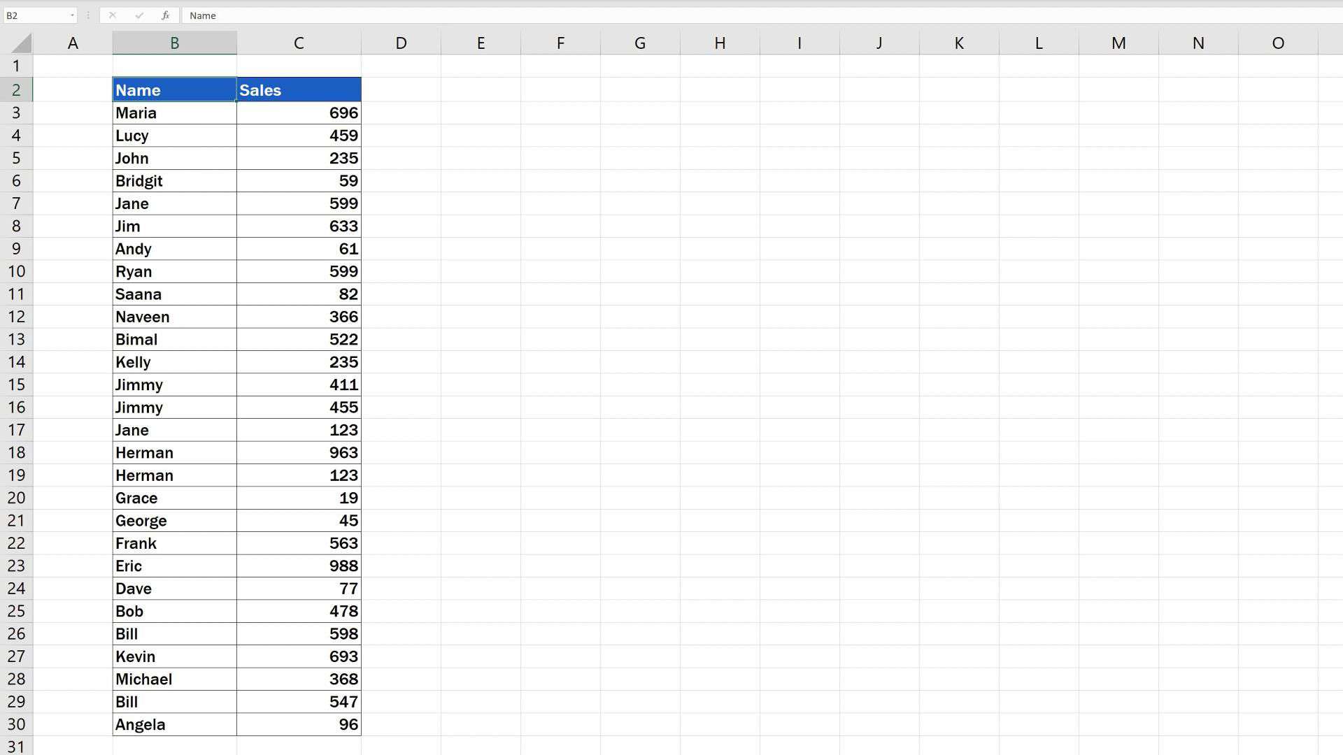 How to Sort Alphabetically in Excel