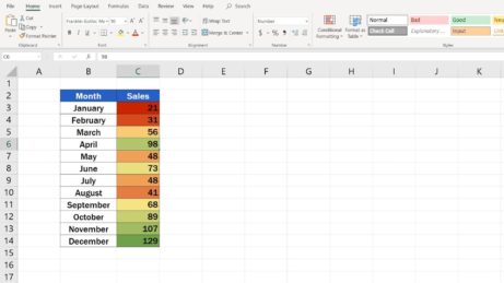 How to Use Color Scales in Excel (Conditional Formatting)