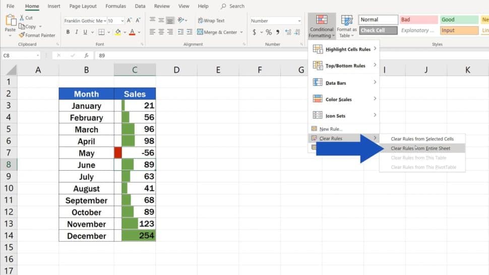 Try out Data Bars in Excel for clear graphical data representation