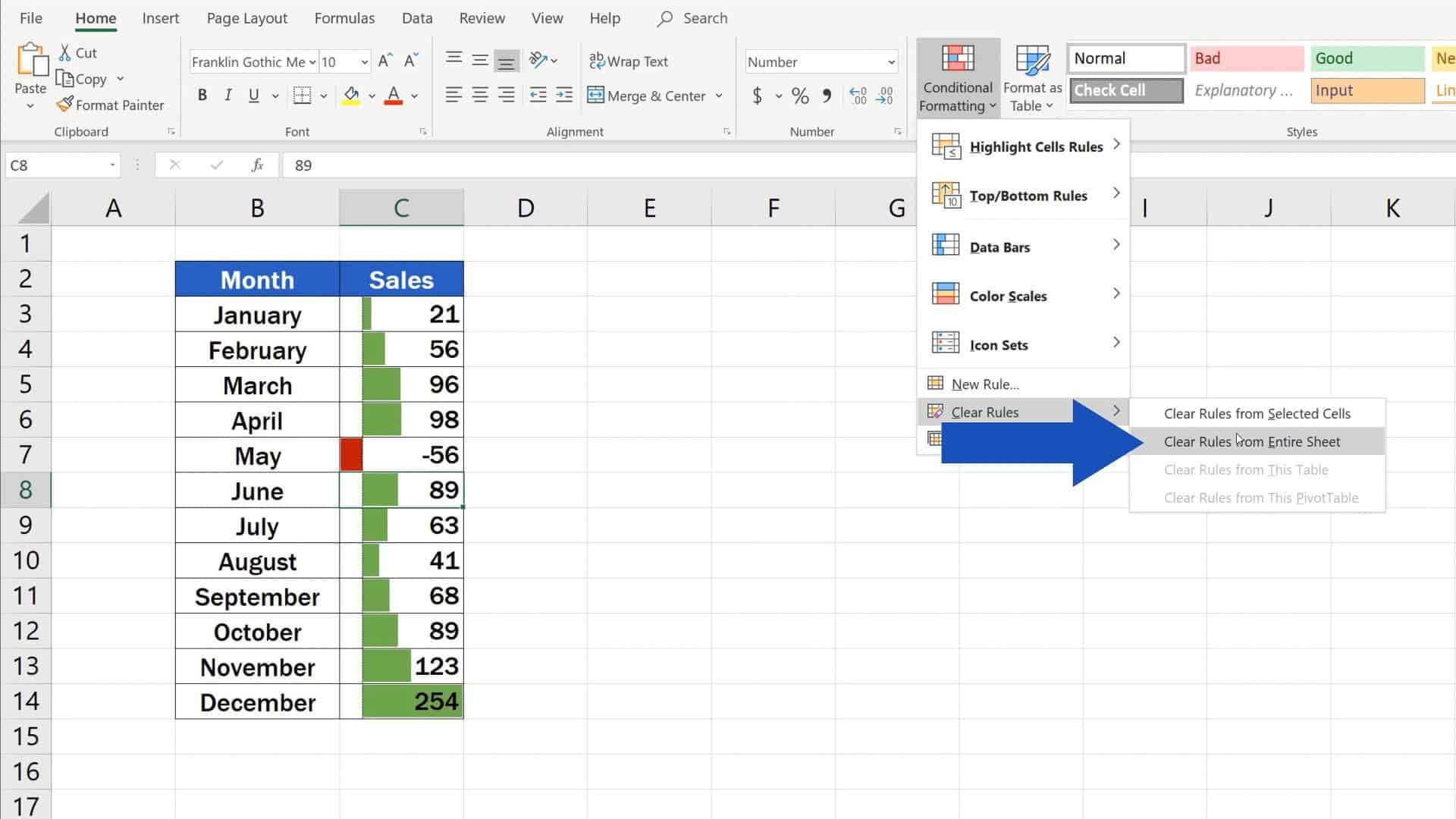 Try out Data Bars in Excel for clear graphical data representation