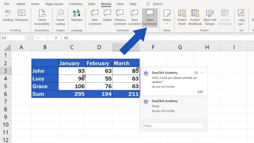 How to Insert Comment and Note in Excel