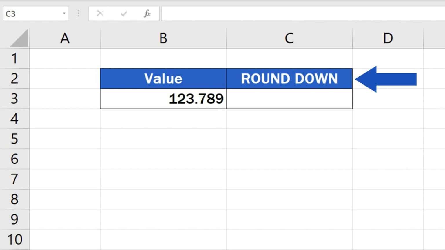 How to ROUND DOWN in Excel