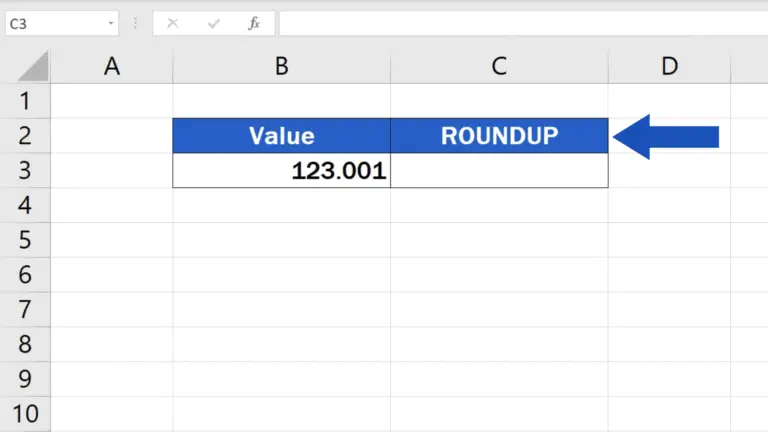 How to ROUNDUP in Excel