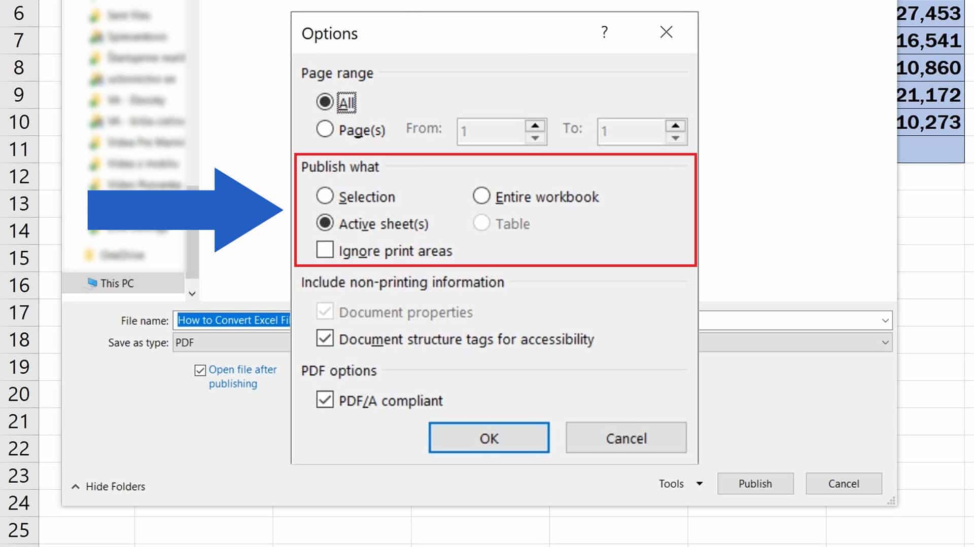 How to Convert an Excel File into PDF