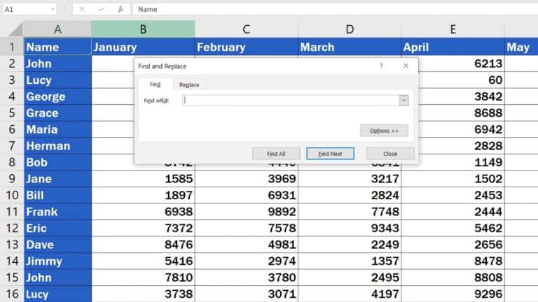 How to Search in Excel Sheet