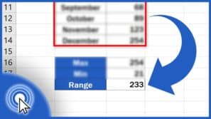 How to Calculate the Range in Excel