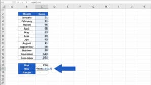 How to Calculate the Range in Excel