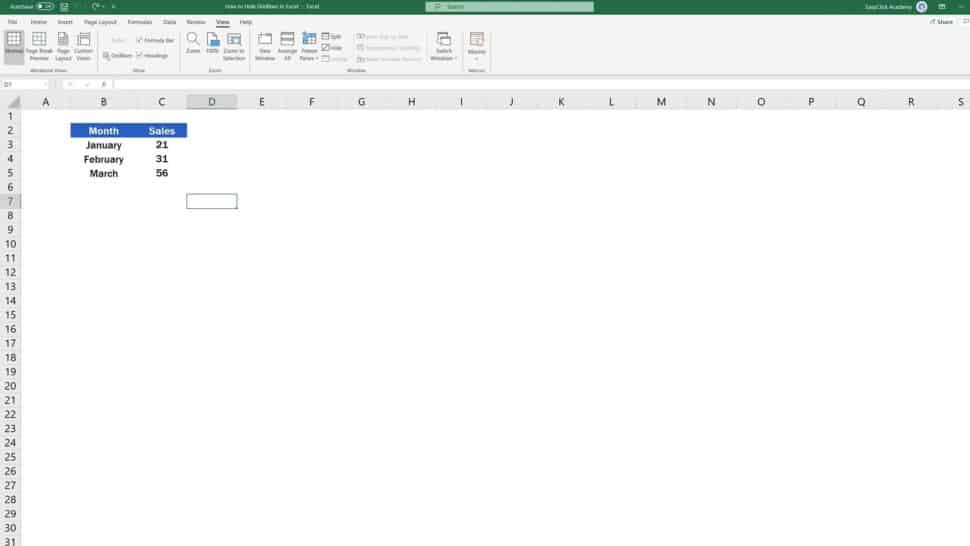 How to Hide Gridlines in Excel