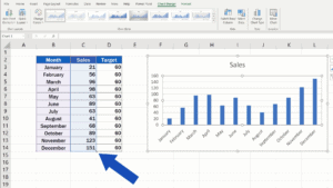 How to Add a Target Line in an Excel Graph