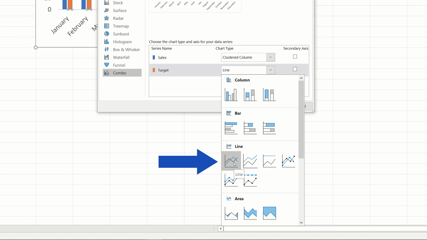 How To Add A Target Line In An Excel Graph