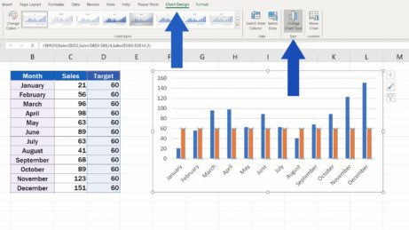 How to Add a Target Line in an Excel Graph