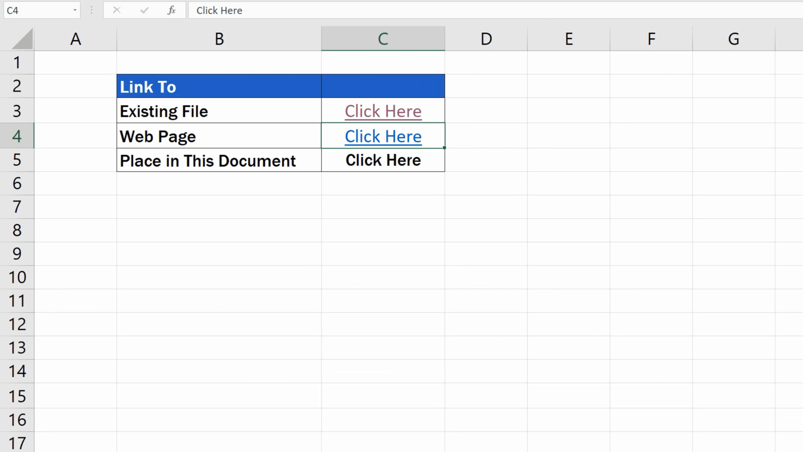 How to Create a Hyperlink in Excel