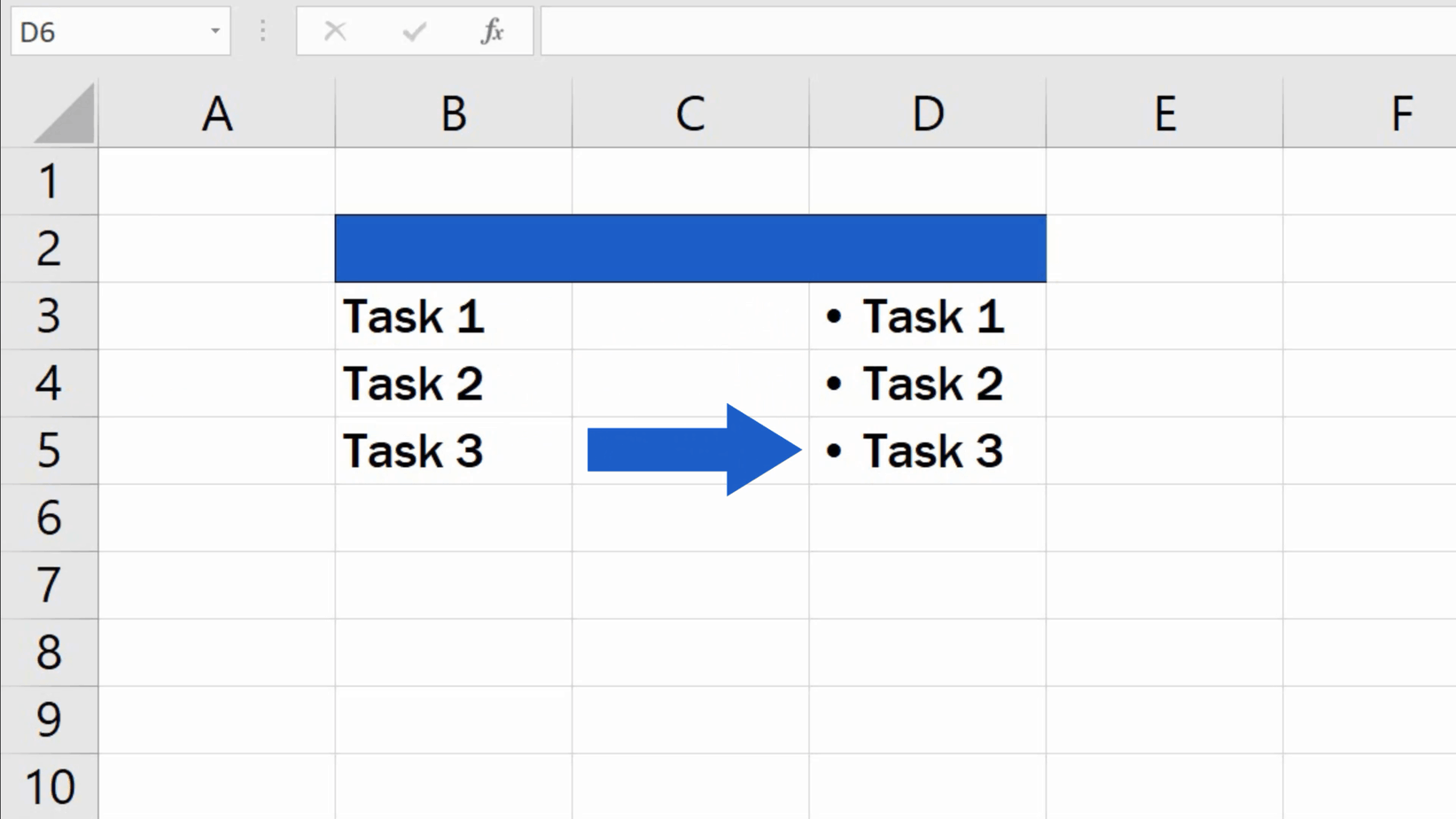 How to Insert Bullet Points in Excel