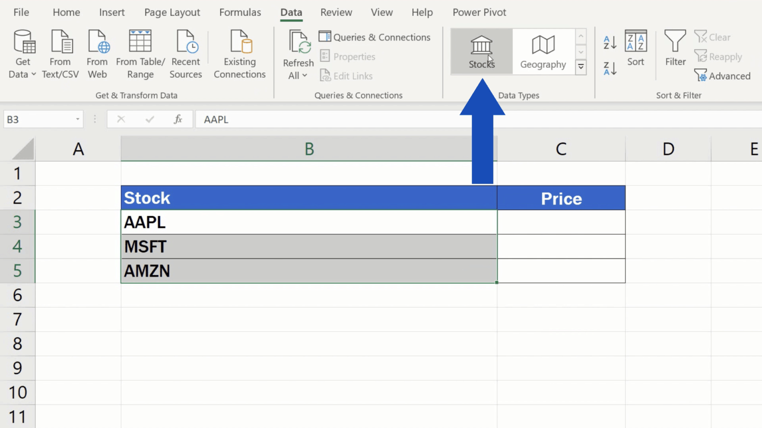 How to Get Stock Prices in Excel