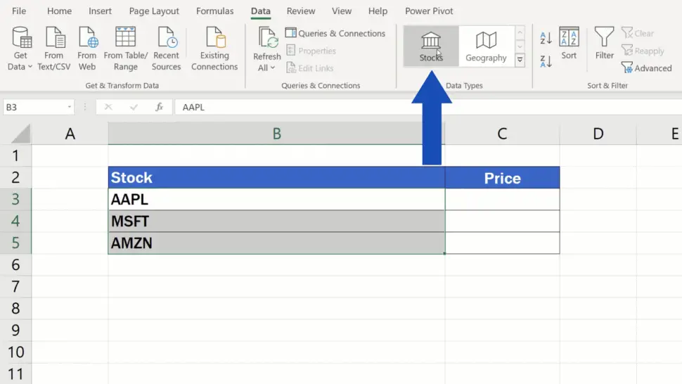 How to Get Stock Prices in Excel