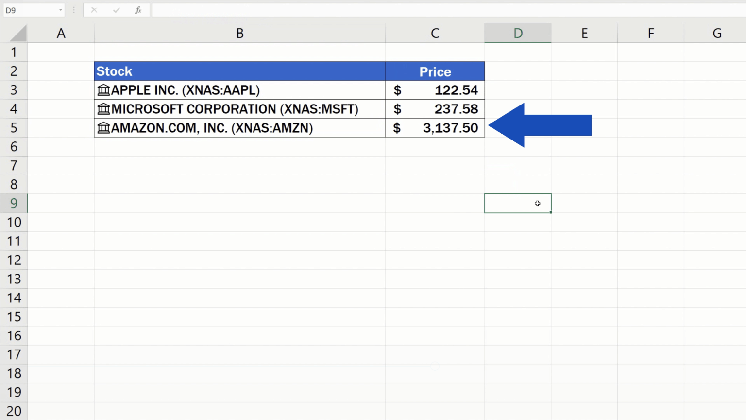 How to Get Stock Prices in Excel