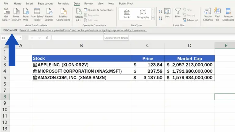 How to Get Stock Prices in Excel