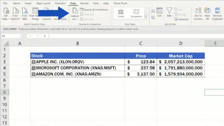 How to Get Stock Prices in Excel