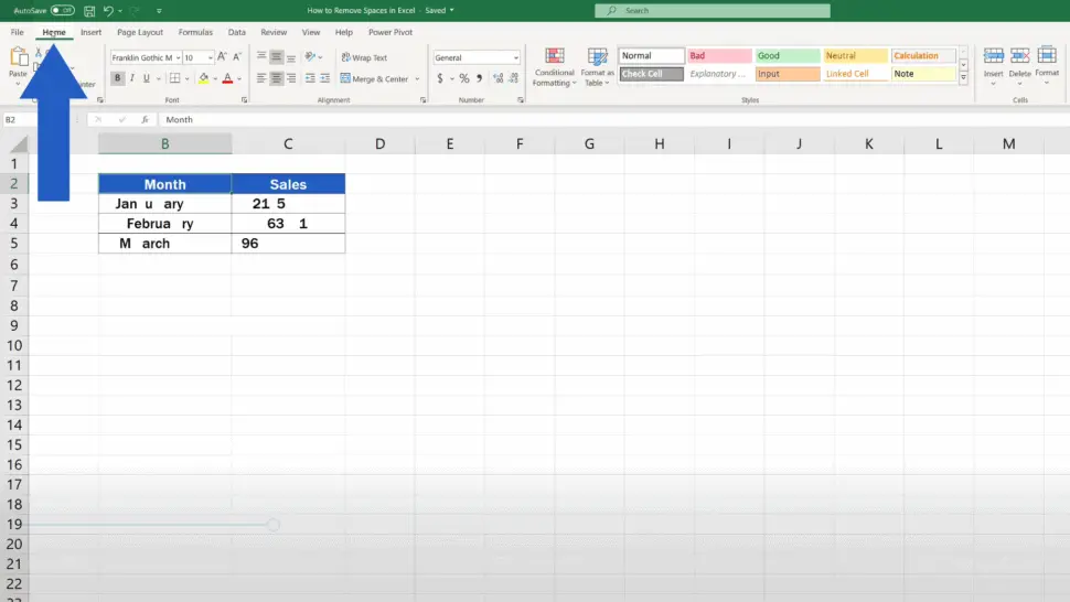 How to Remove Spaces in Excel