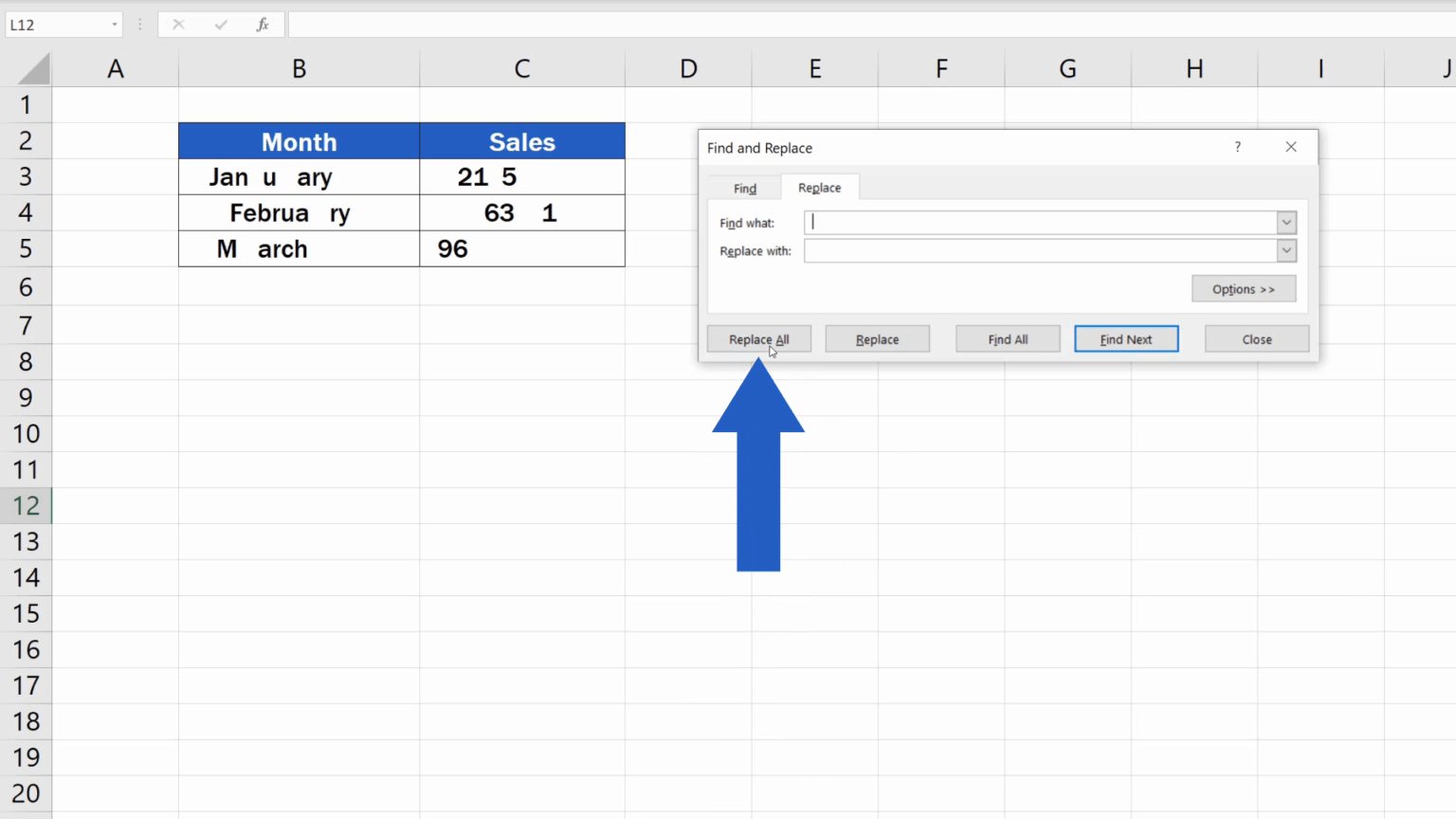 How to Remove Spaces in Excel