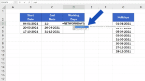 How to Calculate Working Days in Excel