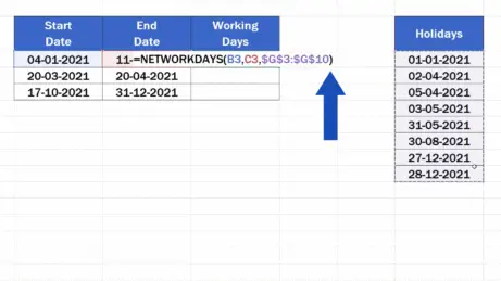 How to Calculate Working Days in Excel