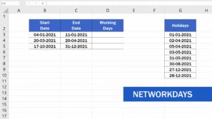 How to Calculate Working Days in Excel
