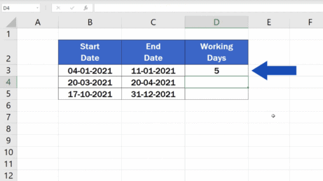 How to Calculate Working Days in Excel