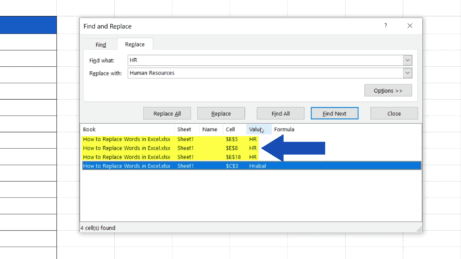 How to Replace Words in Excel