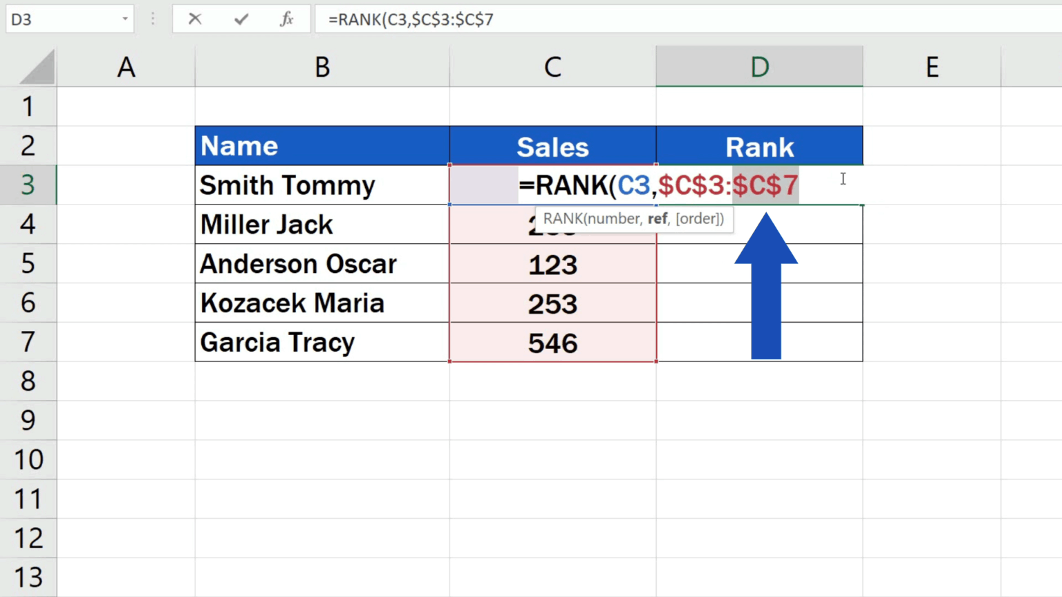 How to Calculate a Rank in Excel