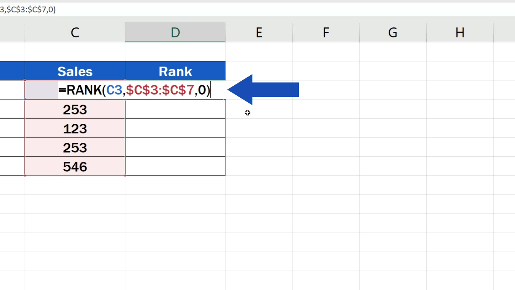 How to Calculate a Rank in Excel