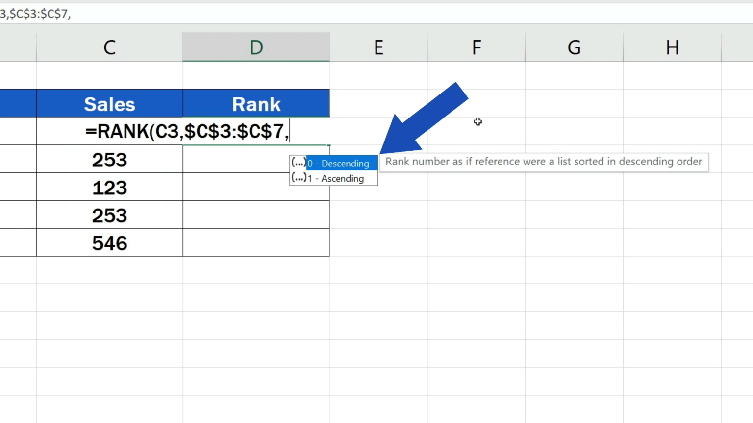 How to Calculate a Rank in Excel