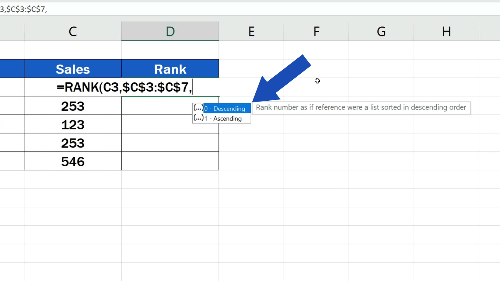 How to Calculate a Rank in Excel
