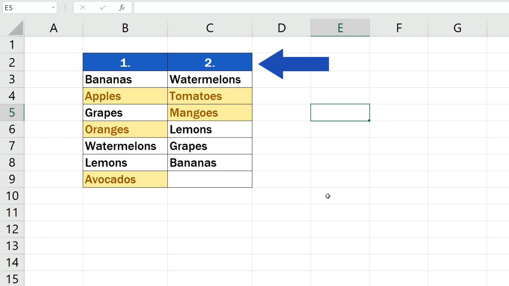 How to Compare Two Columns in Excel to Find Differences