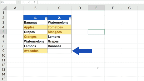How to Compare Two Columns in Excel to Find Differences
